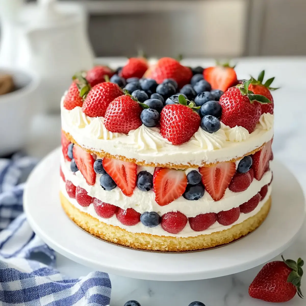 Ultimate 4th of July Red White Blue Layer Cake – Deliciously Festive